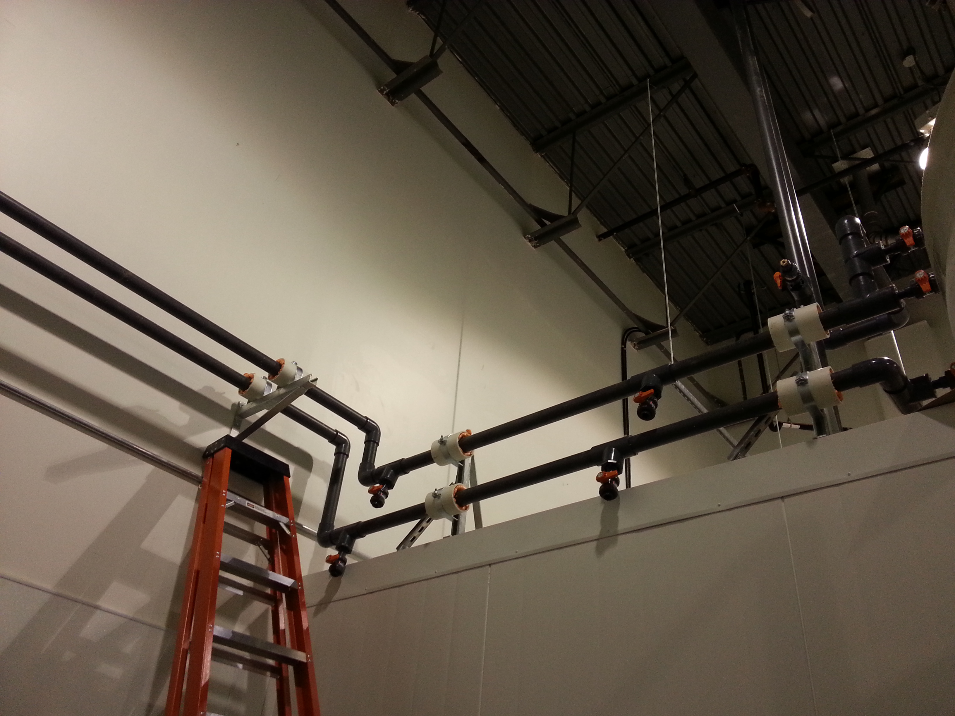 2 inch PVC installed through sleeves to maintain a soild and lasting ...